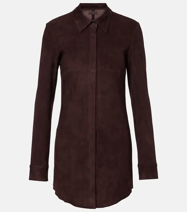 Stouls Geraldine Suede Shirt Dress - Brown