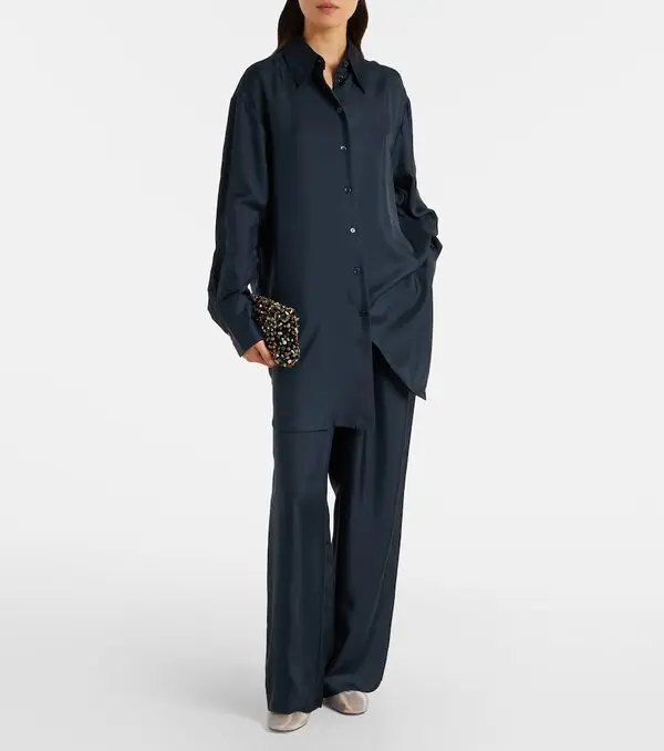 RÓHE Oversized Silk Satin Shirt
