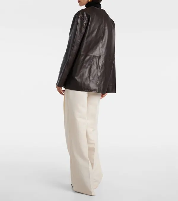 RÓHE Marie Leather Jacket - Brown