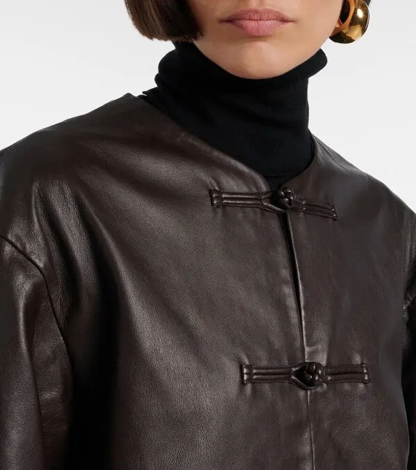RÓHE Marie Leather Jacket - Brown