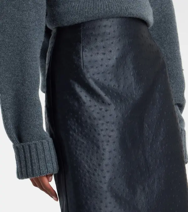 RÓHE Embossed High-rise Midi Skirt