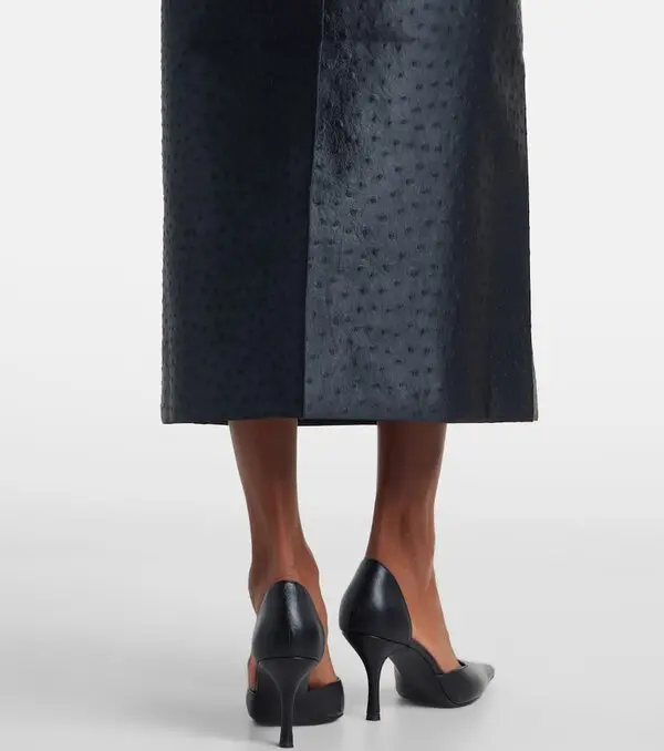 RÓHE Embossed High-rise Midi Skirt