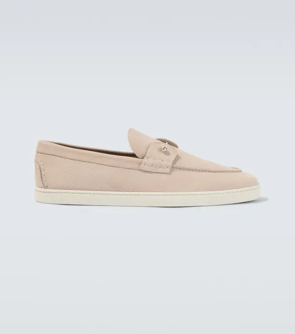 CHRISTIAN LOUBOUTIN Chambeliboat Leather Slip-on Shoes - Beige