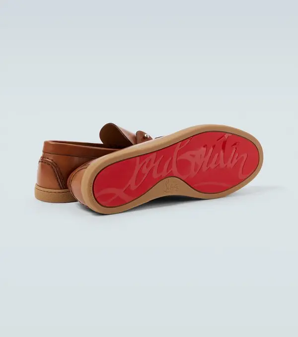 CHRISTIAN LOUBOUTIN Chambeliboat Leather Slip-on Shoes - Brown
