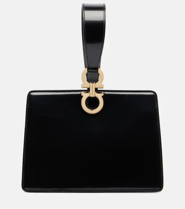 FERRAGAMO Small Patent Leather Clutch - Black