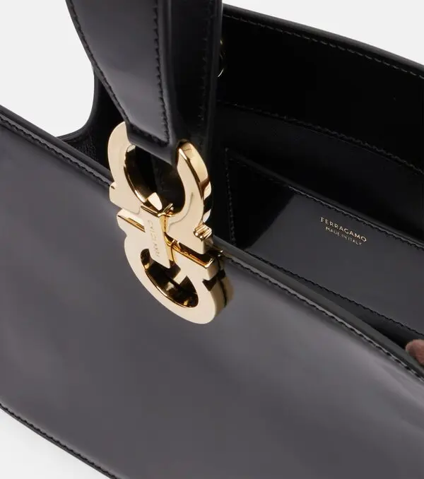 FERRAGAMO Small Patent Leather Clutch - Black