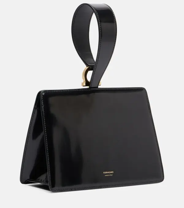 FERRAGAMO Small Patent Leather Clutch - Black