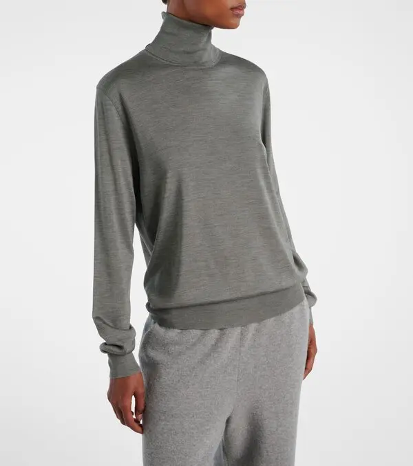 THE ROW Liwen Silk Turtleneck Top