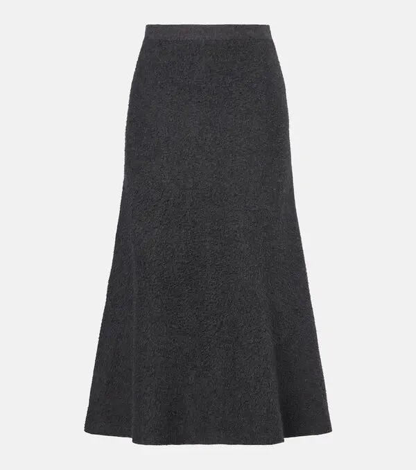 THE ROW Lian Cotton Midi Skirt - Grey