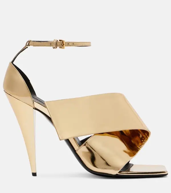 Givenchy Sliced Square 90 Patent Leather Sandals