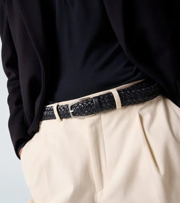 Zegna Braided Leather Belt