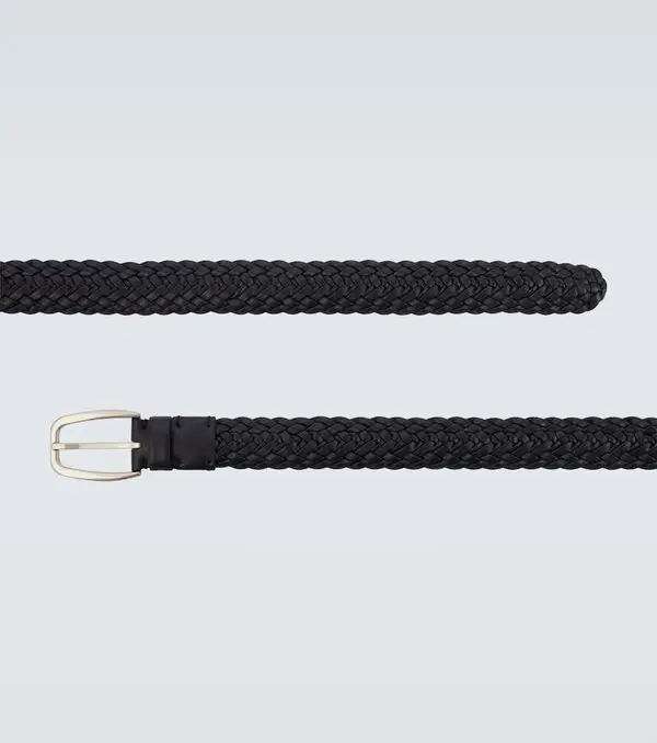 Zegna Braided Leather Belt