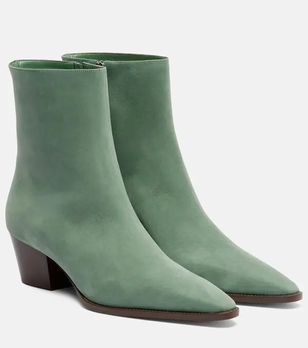 Manolo Blahnik Aliera 50 Suede Ankle Boots - Green