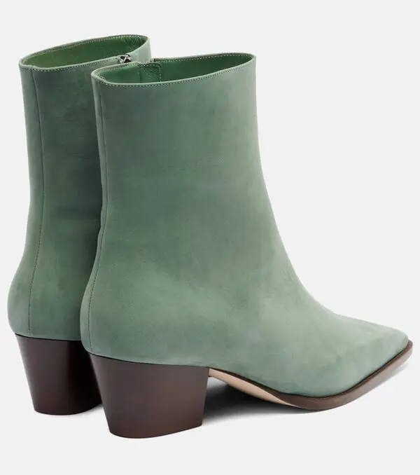 Manolo Blahnik Aliera 50 Suede Ankle Boots - Green