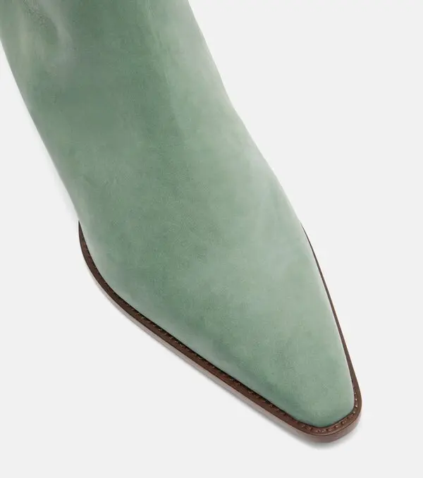 Manolo Blahnik Aliera 50 Suede Ankle Boots - Green