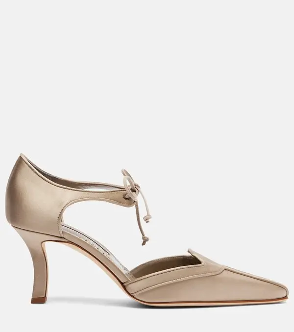 Manolo Blahnik Orata 70 Satin Pumps
