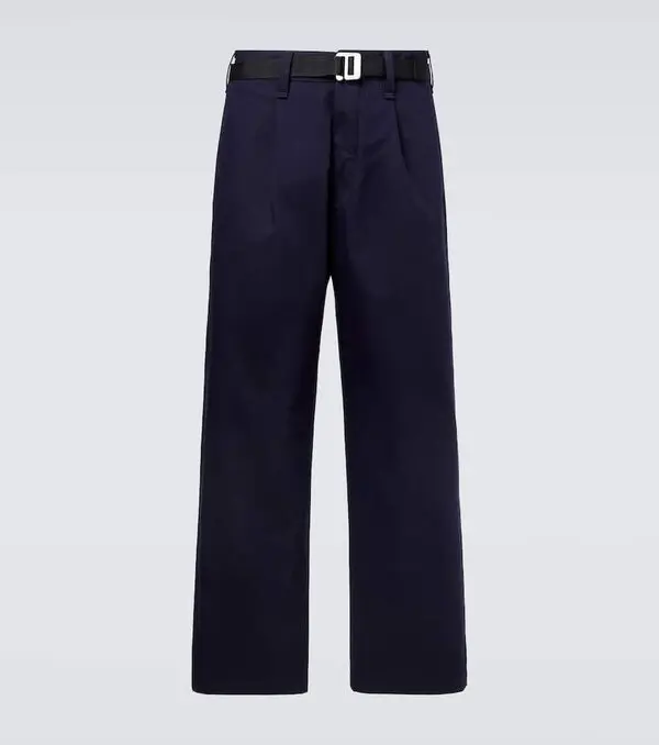 Stone Island Gabardine Straight-leg Pants With Detachable Belt
