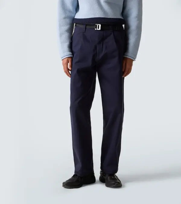 Stone Island Gabardine Straight-leg Pants With Detachable Belt