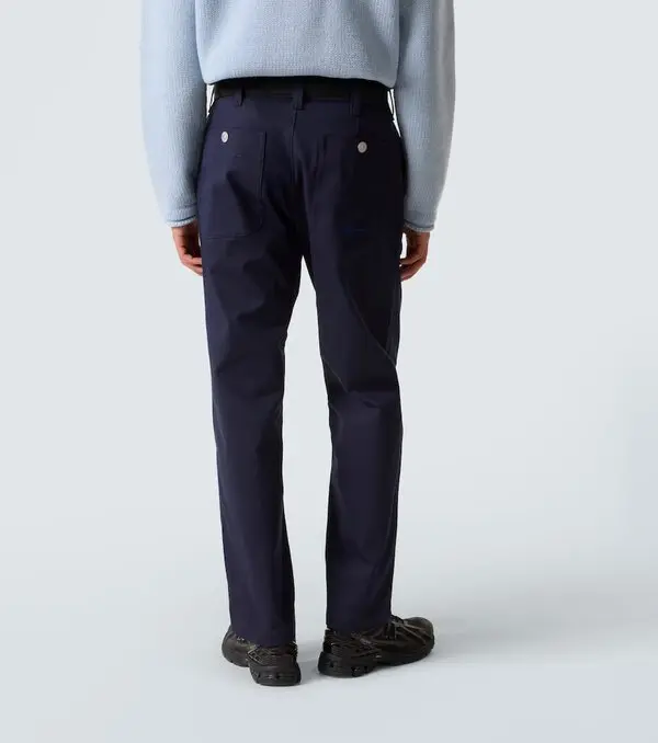 Stone Island Gabardine Straight-leg Pants With Detachable Belt