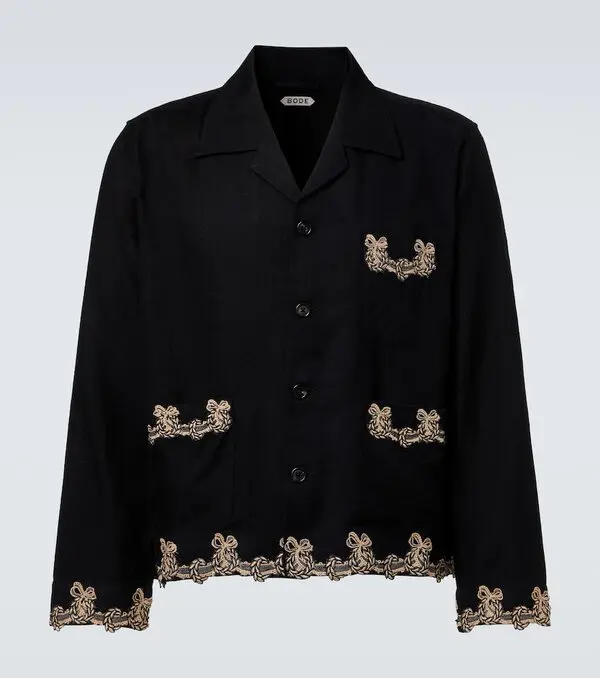 BODE Laurelist Wool Flannel Overshirt