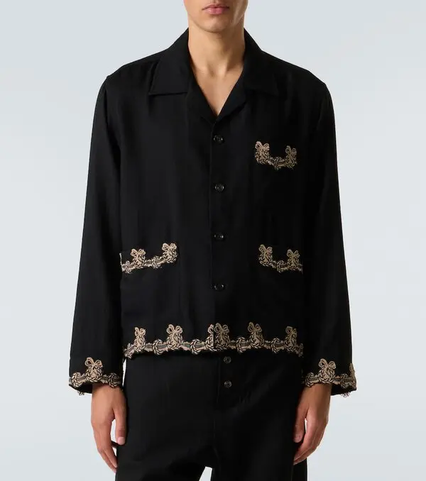 BODE Laurelist Wool Flannel Overshirt
