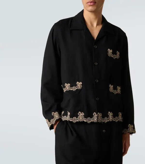 BODE Laurelist Wool Flannel Overshirt