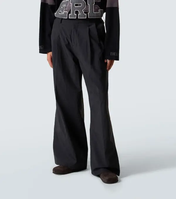 ERL Pleated Wide-leg Trousers - Black
