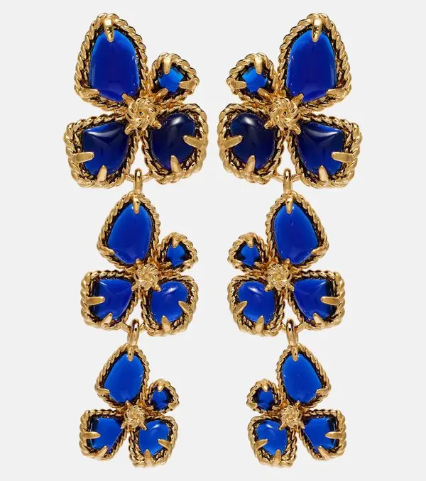 Zimmermann Bloom Large Embellished Drop Earrings - Gold