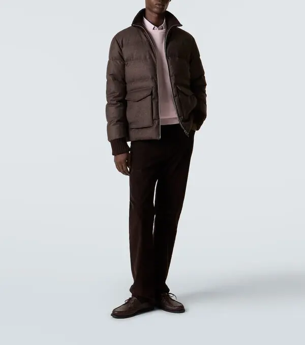 Herno Checked Wool And Cashmere Down Jacket