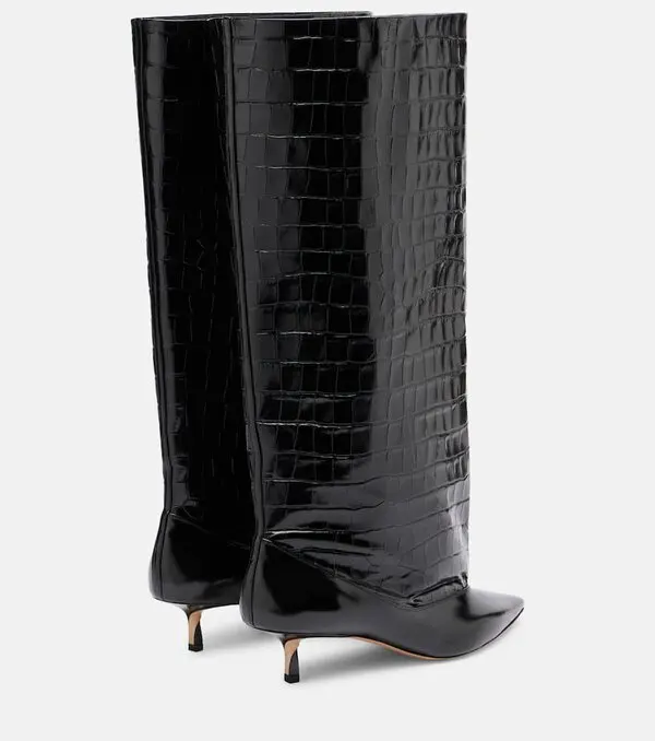 Jacquemus Tourni Croc-effect Leather Knee-high Boots