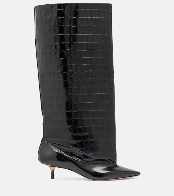 Jacquemus Tourni Croc-effect Leather Knee-high Boots