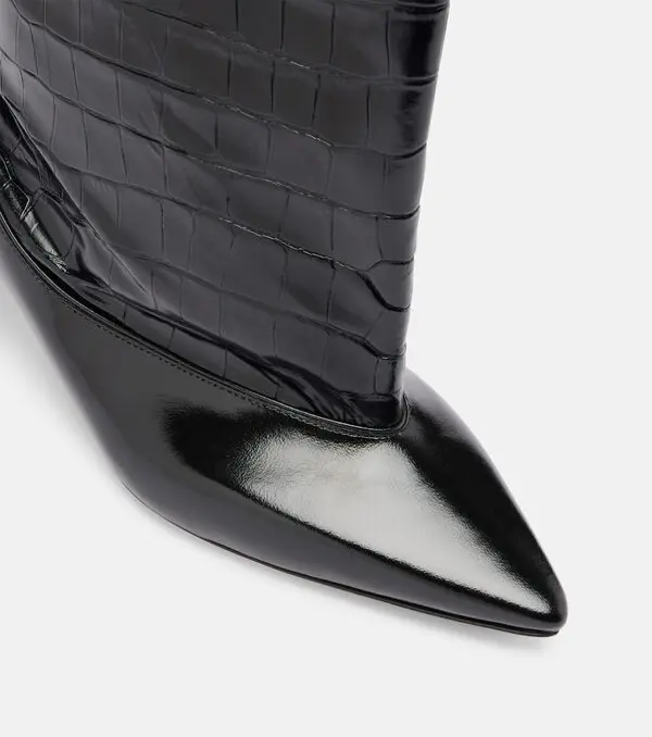 Jacquemus Tourni Croc-effect Leather Knee-high Boots
