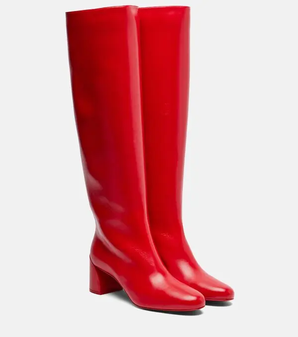 CHRISTIAN LOUBOUTIN Janitta 55 Leather Knee-high Boots - Red