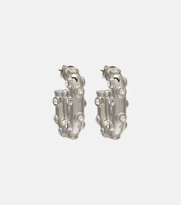 Rabanne Crystal-embellished Hoop Earrings - Silver
