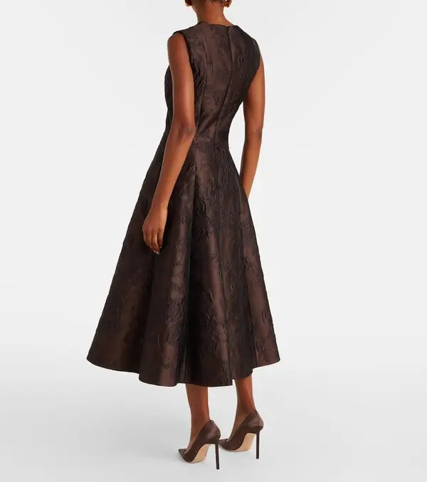 EMILIA WICKSTEAD Flared Embroidered Midi Dress