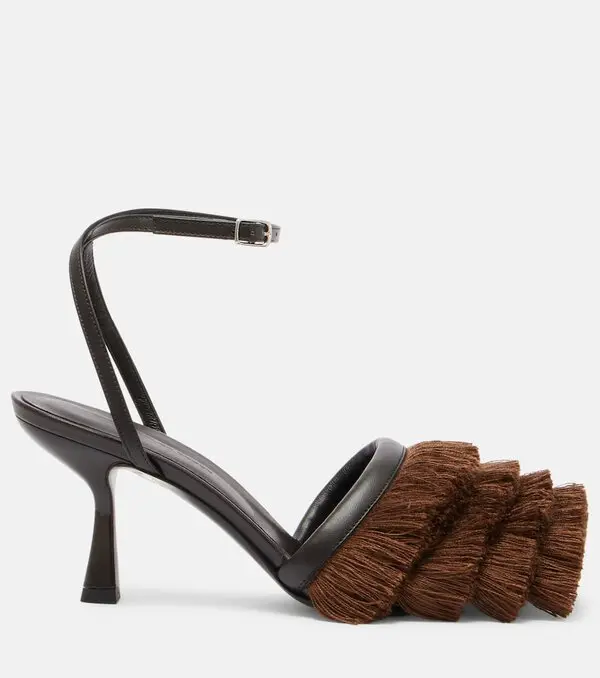 Christopher Esber Castanet Fringed Leather Sandals - Brown