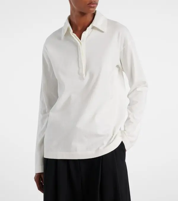 THE ROW Roddie Cotton Polo Shirt - White