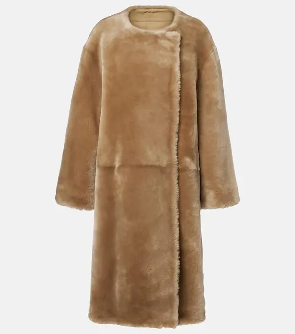 TOTEME Shearling Double-breasted Coat