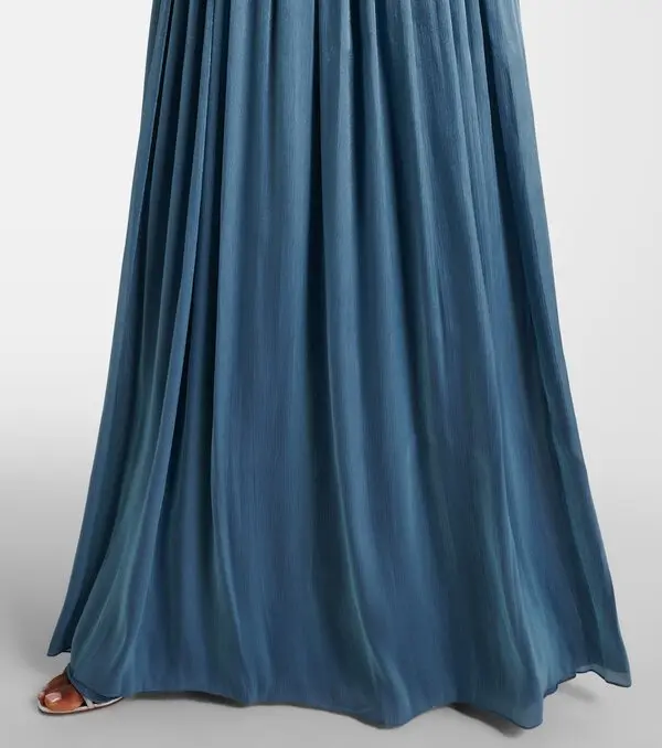 Costarellos Draped Open-back Jersey Gown - Blue