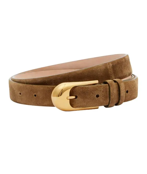 Khaite Dome Suede Belt - Brown