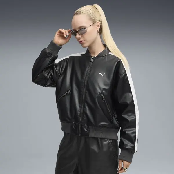PUMA T7 Pleather Bomber Jacket