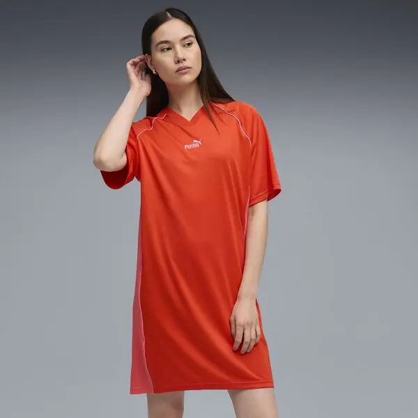 PUMA Essentials Animal Print Jersey Dress - Red