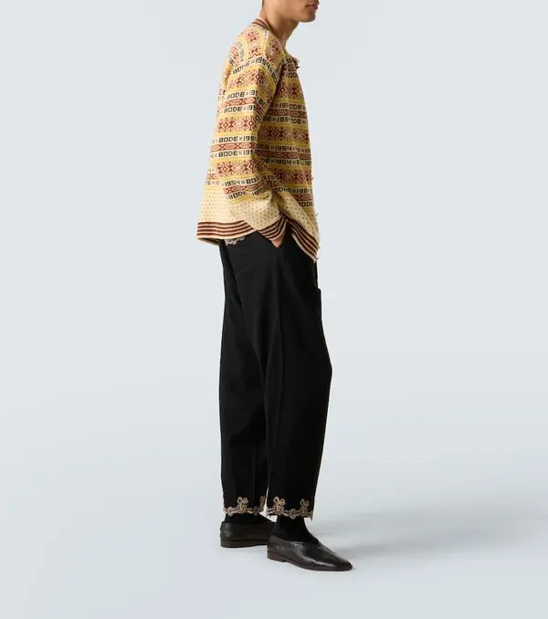 BODE Marzipan Jacquard Wool Cardigan - Multicoloured