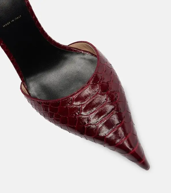 TOM FORD 90 Snake-effect Leather Pumps