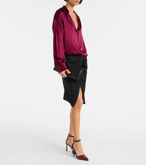 TOM FORD 90 Snake-effect Leather Pumps
