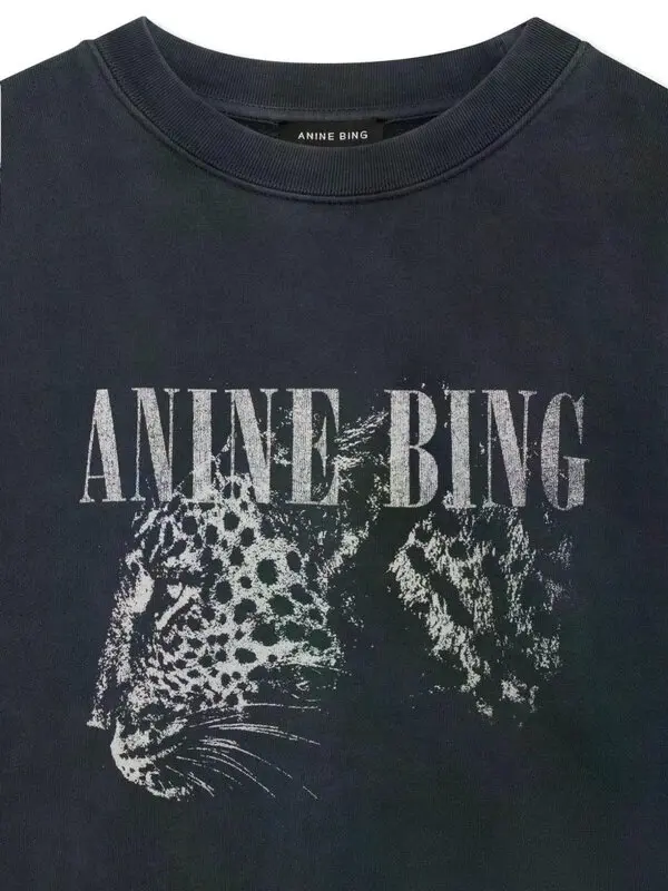 ANINE BING Spencer Leopard-print Sweatshirt - Black