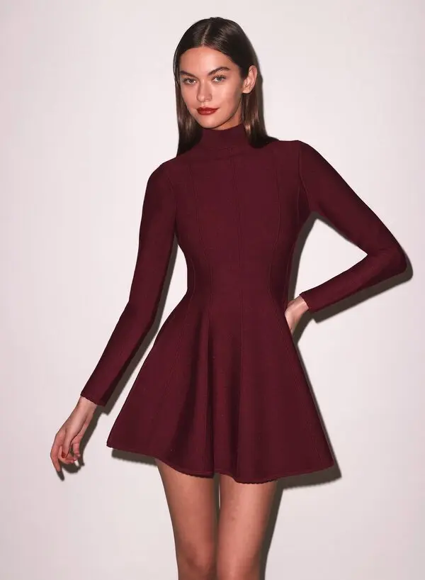 ulla johnson long sleeve dress Ulla Johnson | Women's Malia Long Sleeve Mini Wedding Guest Dress in Black