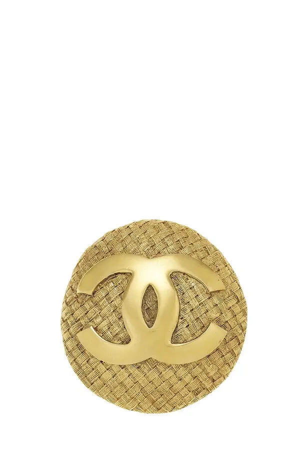 Chanel Woven 'cc' Pin - Gold
