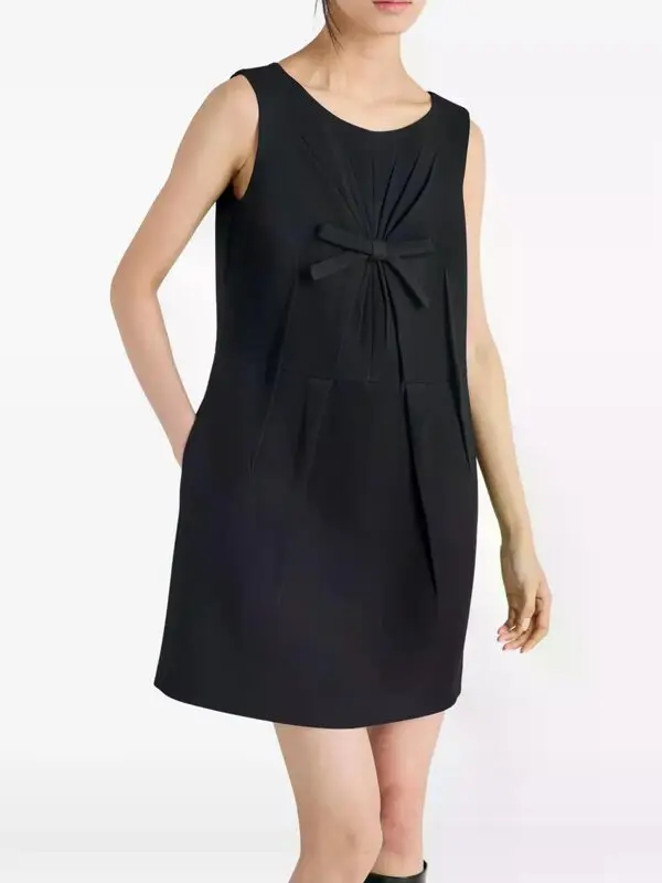 Prada Bow-detail Pleated Mini Dress
