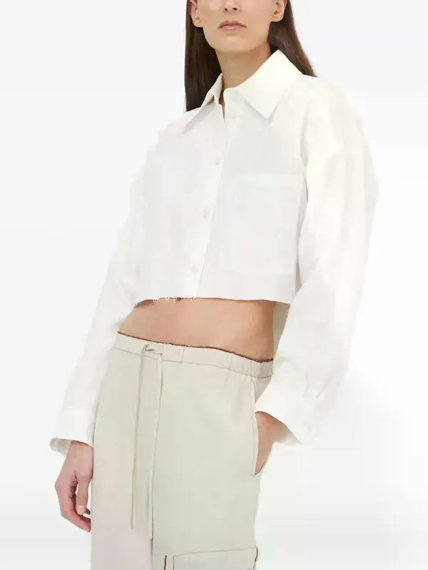 DRYKORN Linen Cropped Shirt